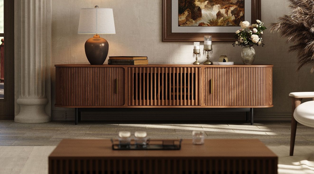78.74" Modern Minimalist Rolling Door TV Stand | Povison