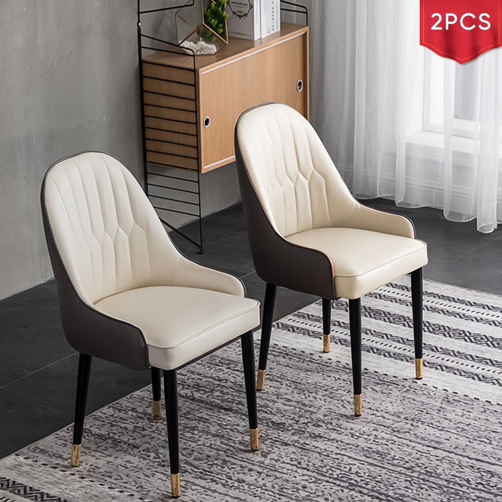 Serapion Dining Chair With PU Leather and Wood Legs | Povison