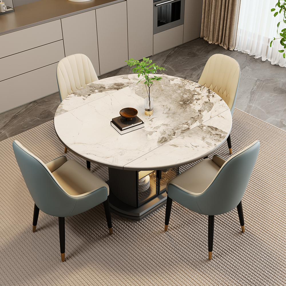 Mid-Centruy Modern Extendable Round Dining Table | Povison