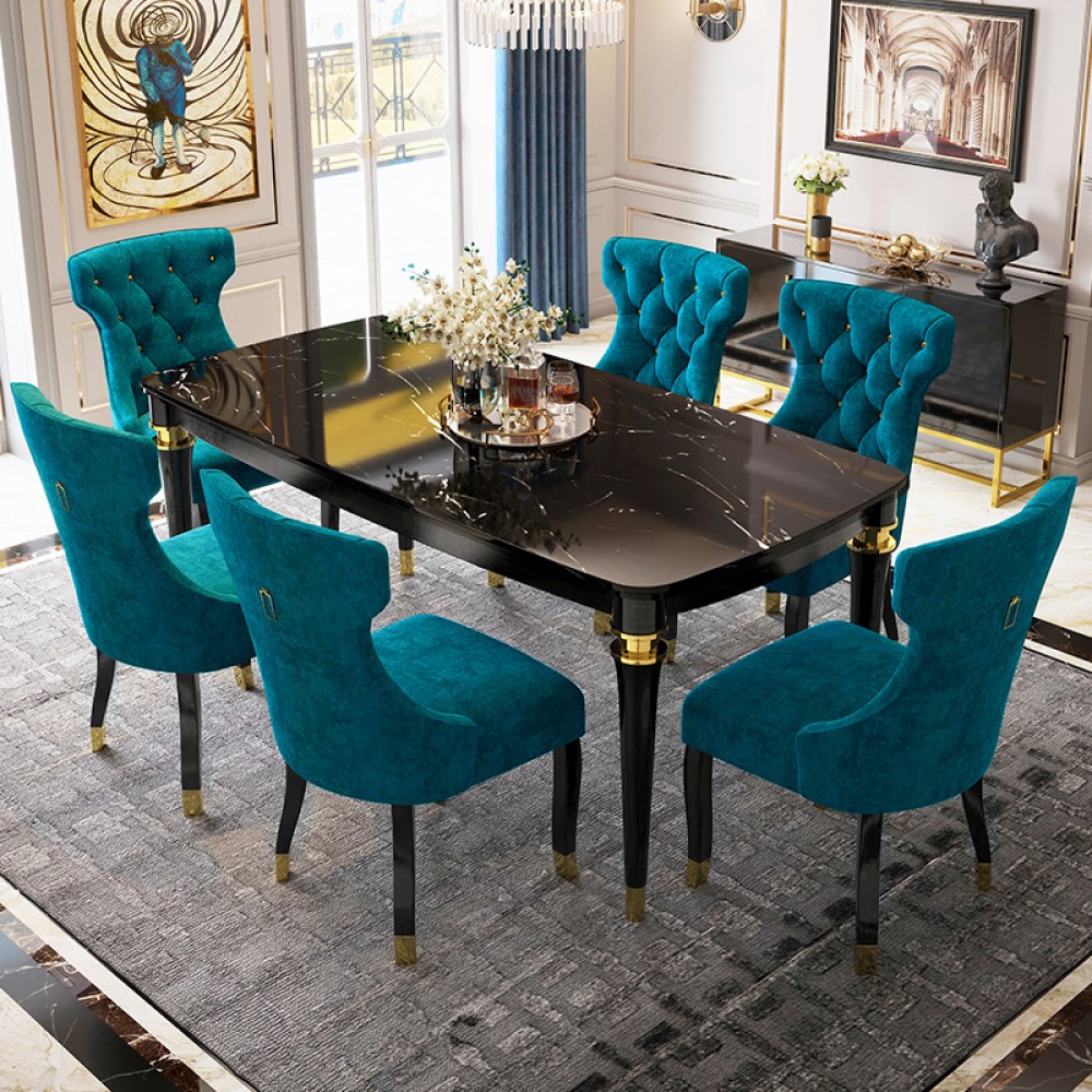 Rectangular Turned Leg Dining Table