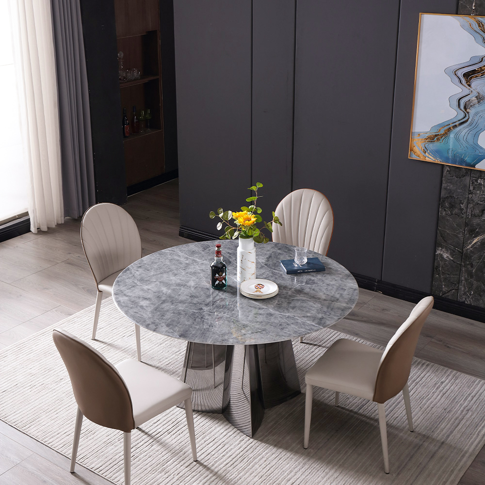 Modern Luxe Marble Round Dining Table | Free Shipping