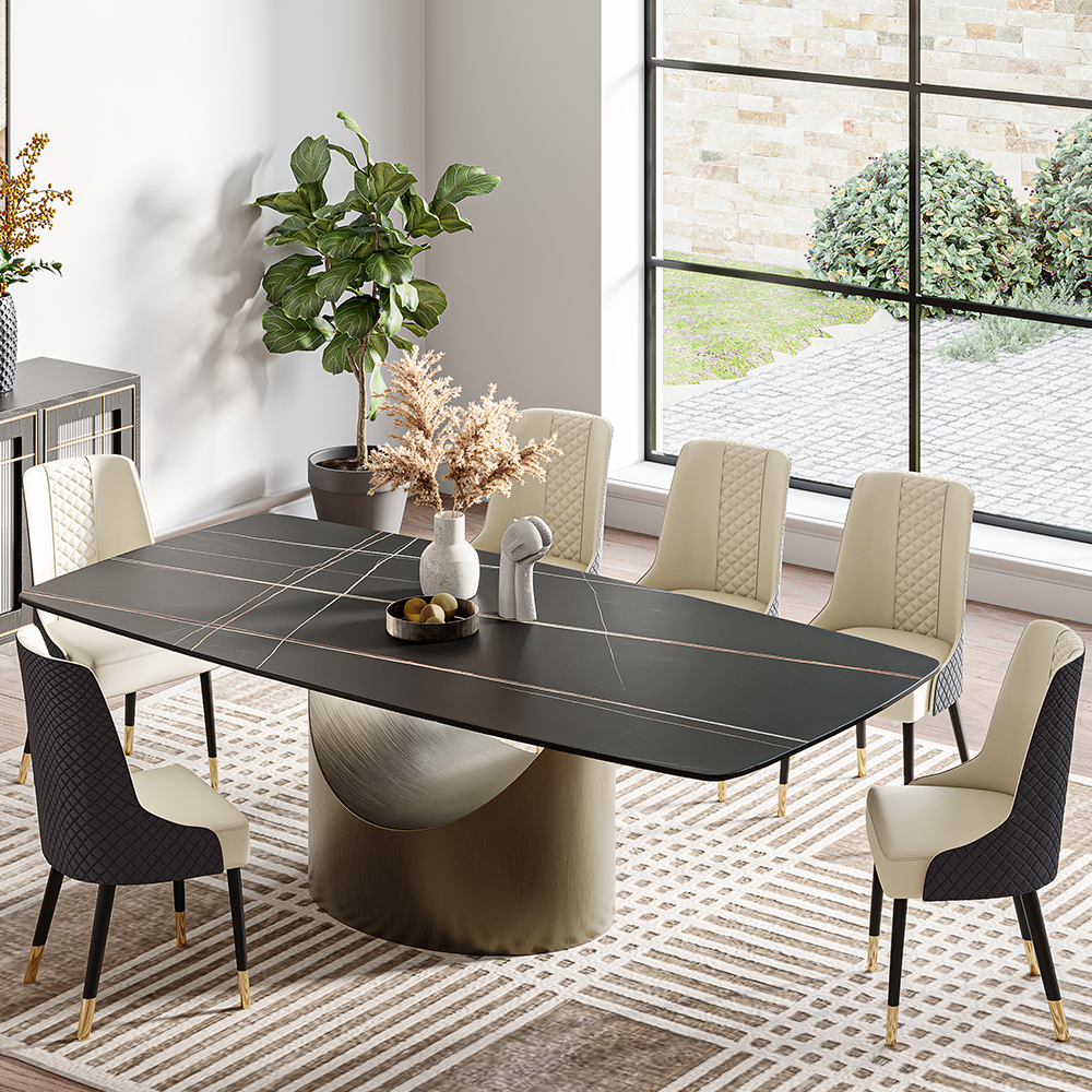 7 Piece Minimalist Dining Table Sets