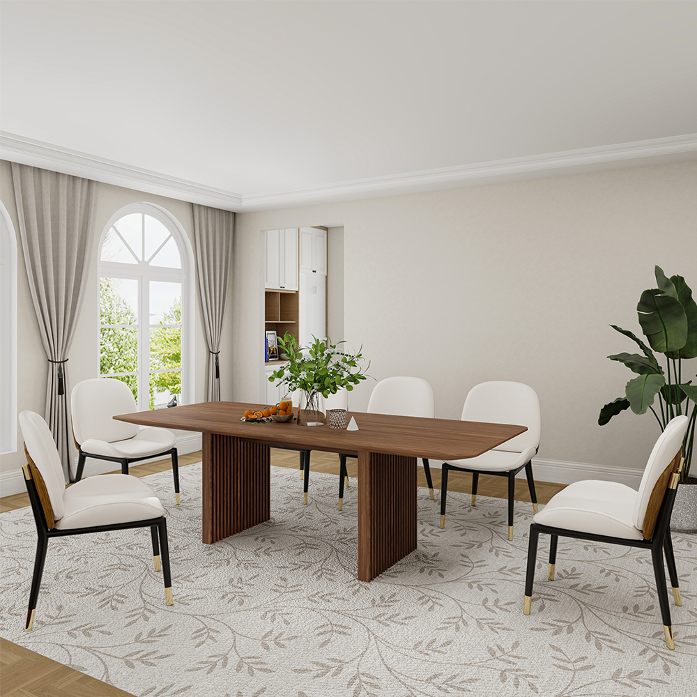 Buy 79 Mid Century Modern Walnut Wood Dining Table | Get Free Shipping Now!