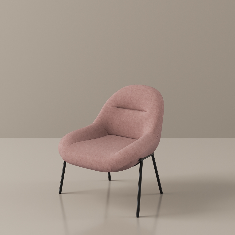 Modern Chenille Accent Chair with Lumbar Support & Sturdy Steel Frame ...