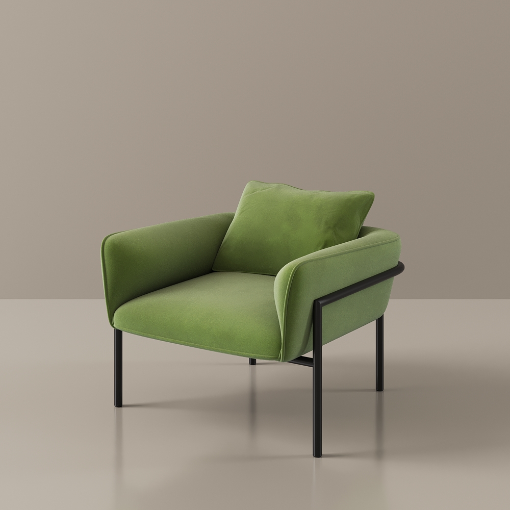 Modern Green Accent Chair with Lumbar Support | Povison
