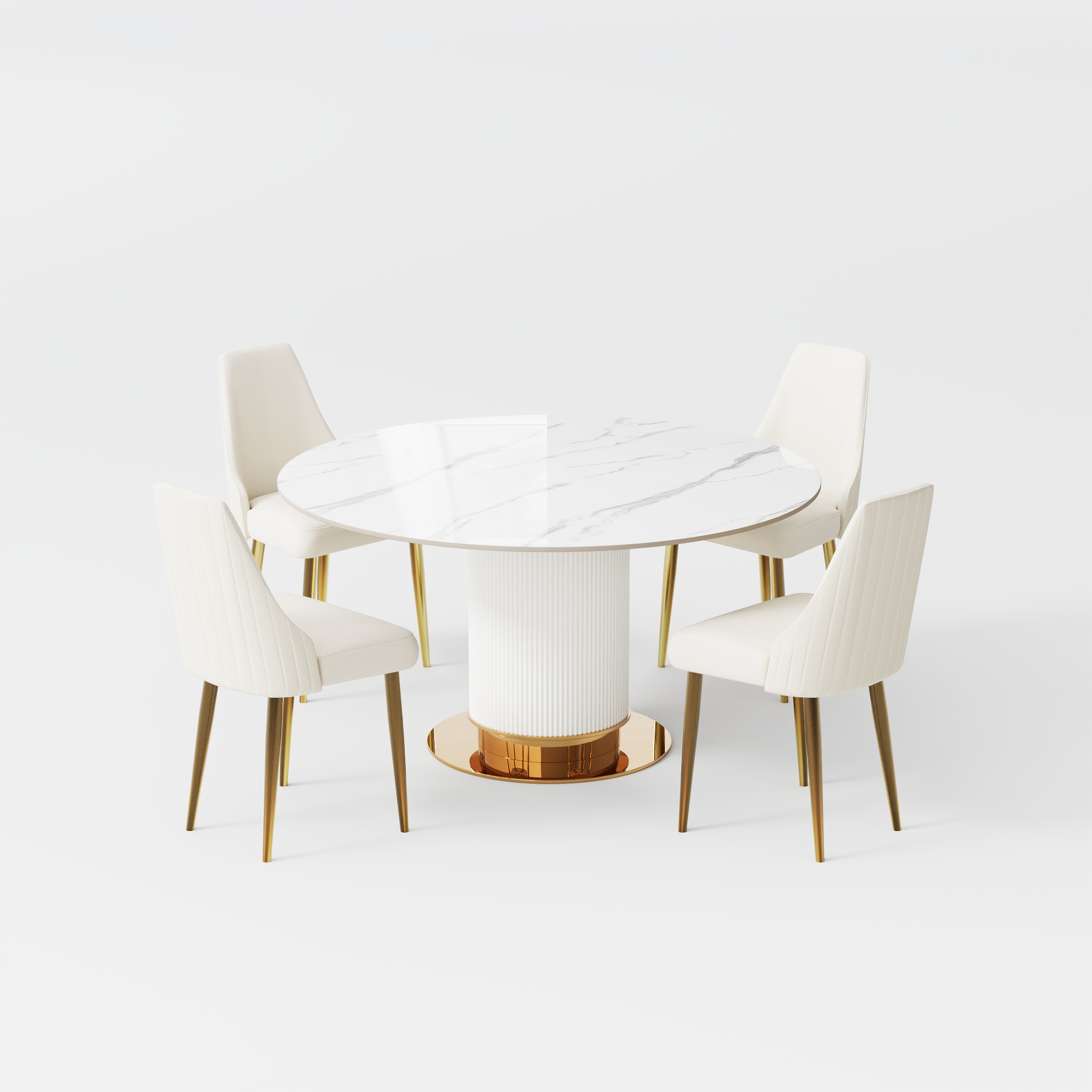 Sintered Stone Round Dining Table Set | Povison