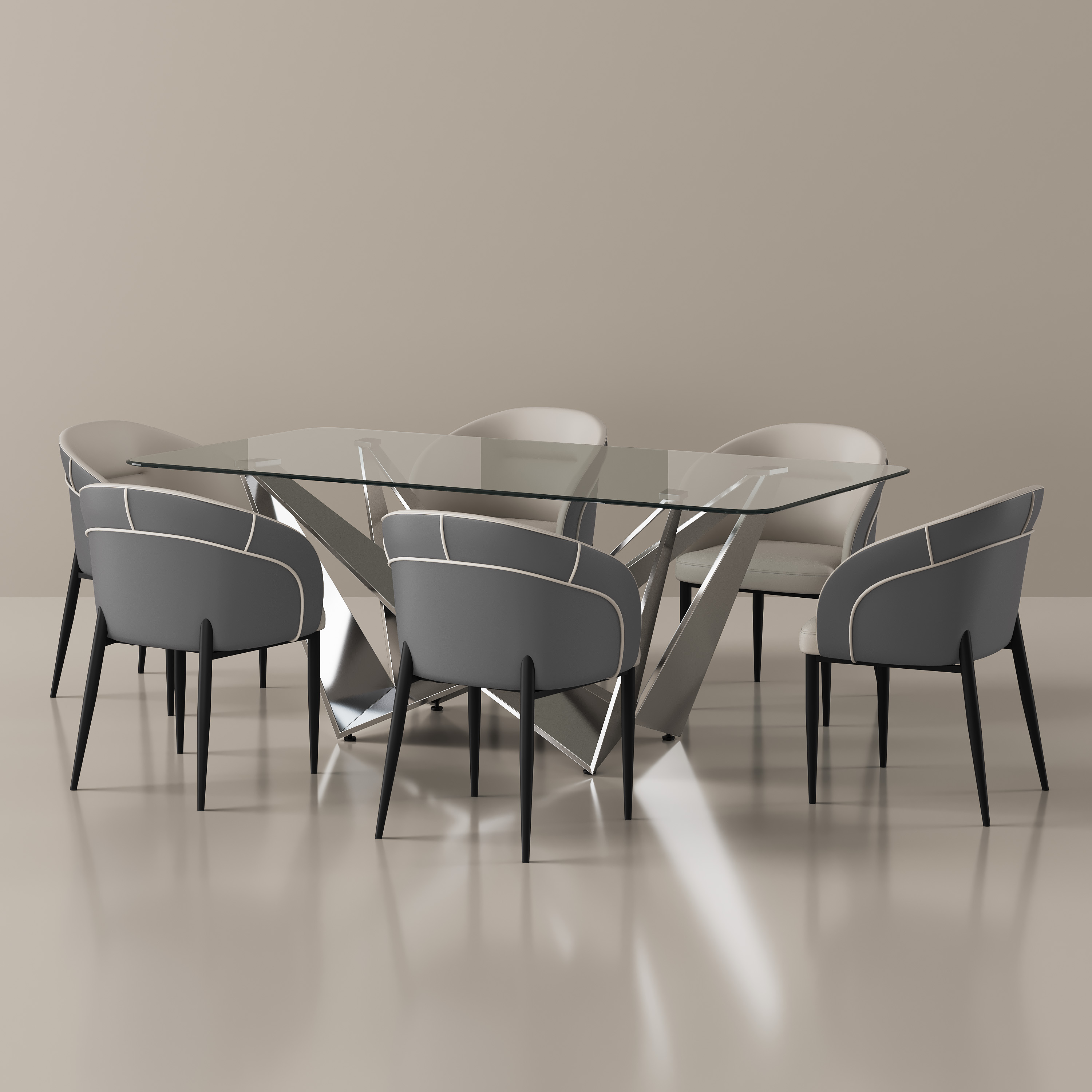 Glass Dining Table Sets for 6 | Povison
