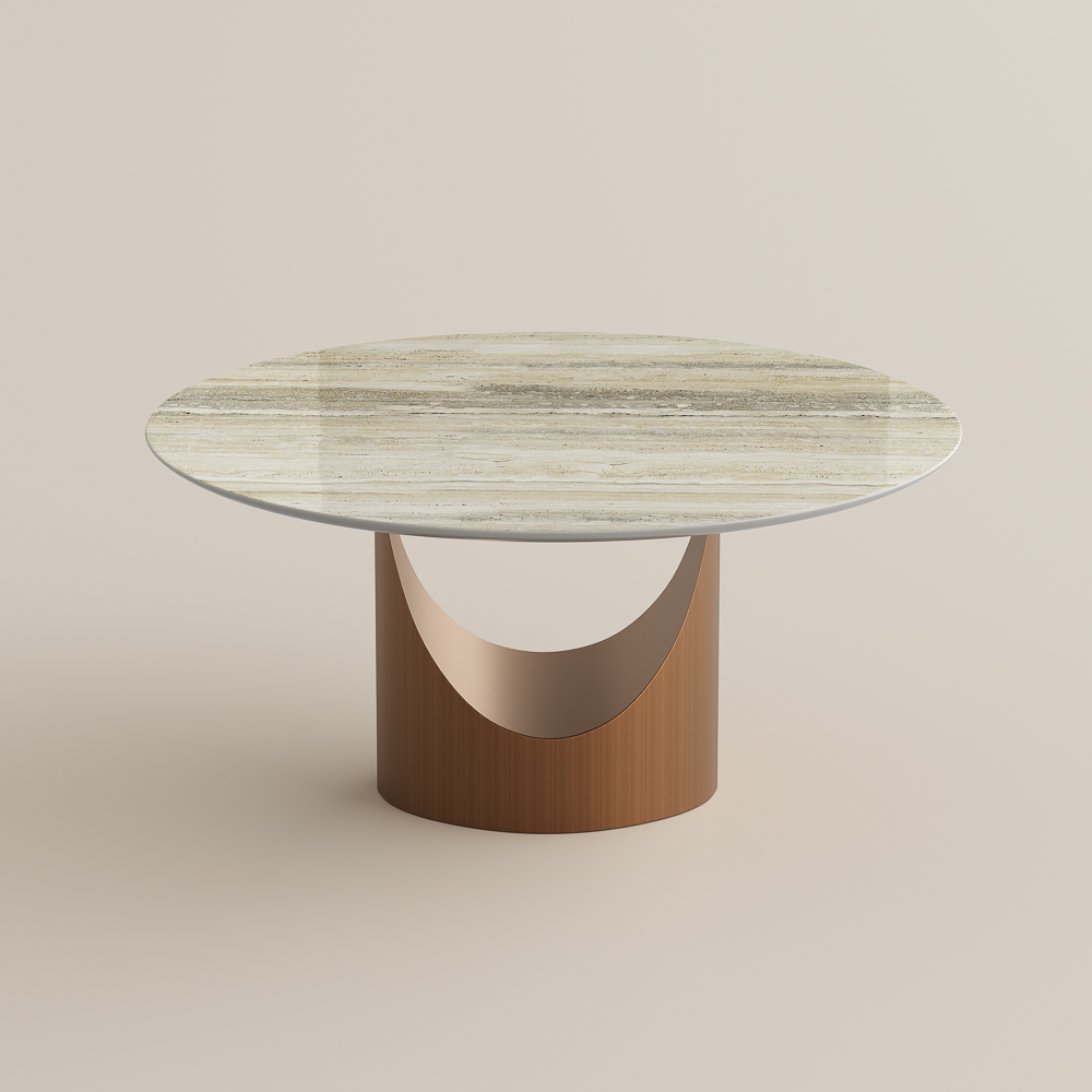 Modern Luxury Round Marble Dining Table for 4 | Povison