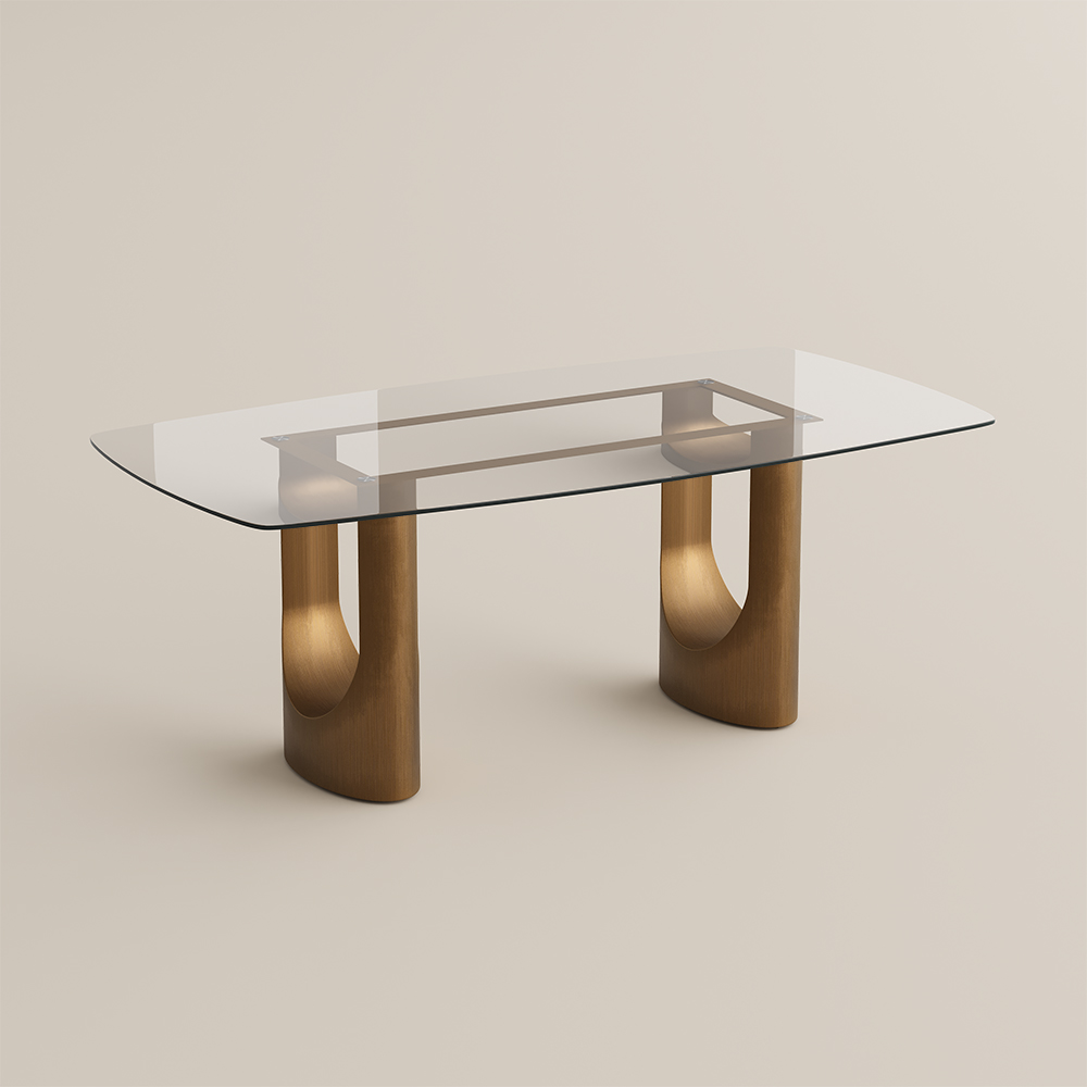 Modern Glass Dining Table for 6