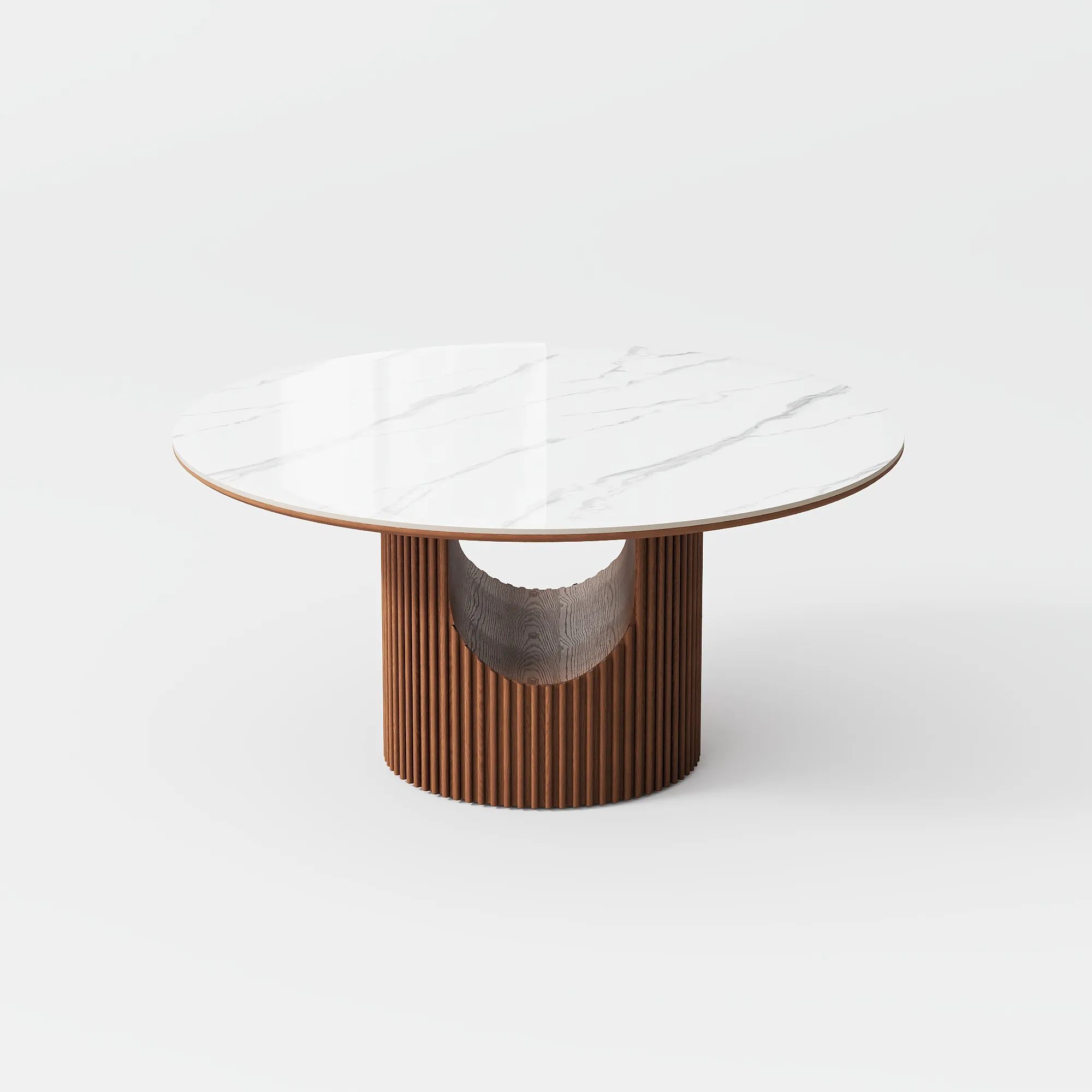 Mid-Century Modern Round Wood Dining Table for 4/6 | Povison