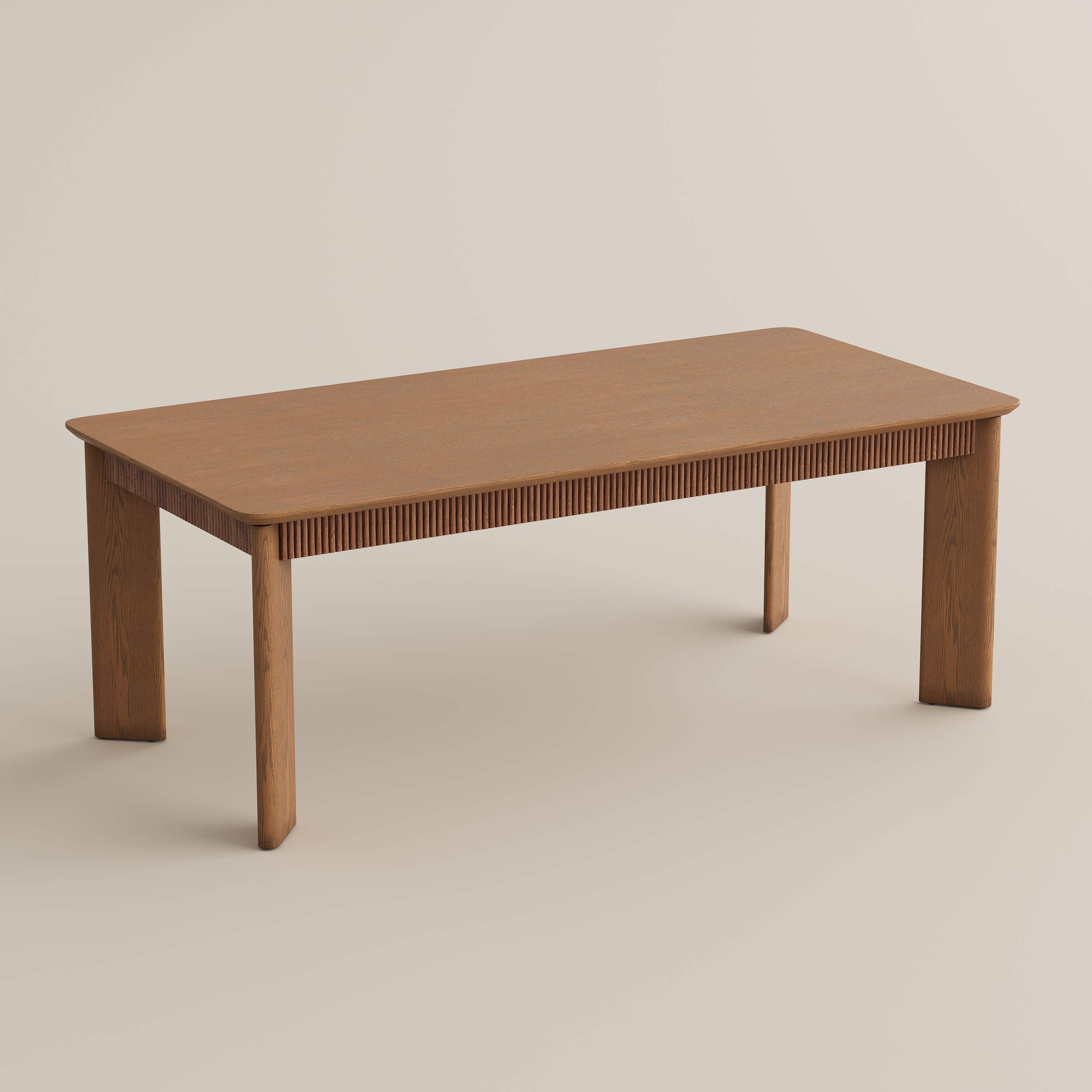 Mid Century Wood Fluted Dining Table | Povison