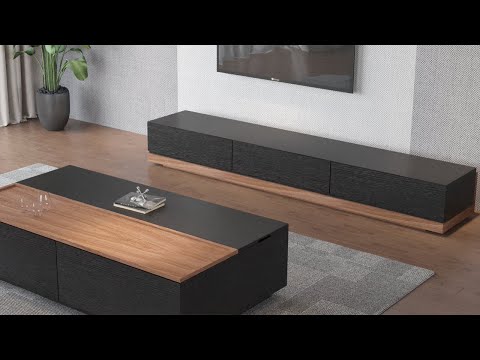 Stylish & Functional Extendable TV Media Console | Rectangle Wood Stand