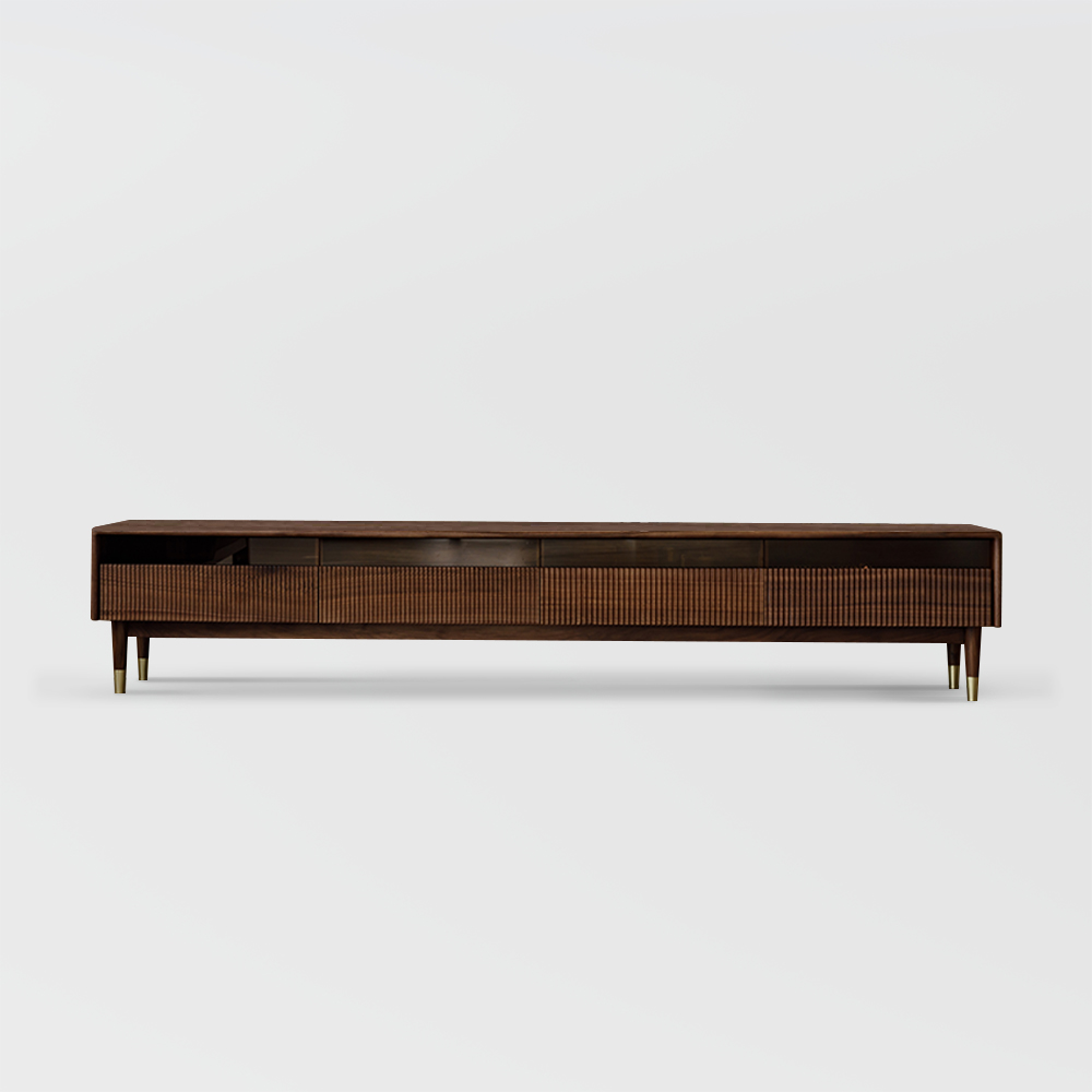 Mid-Century Modern Walnut Color TV Stand | Povison