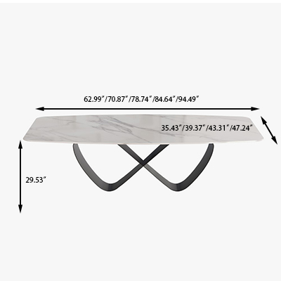 White Dining Table with Butterfly Shape Base